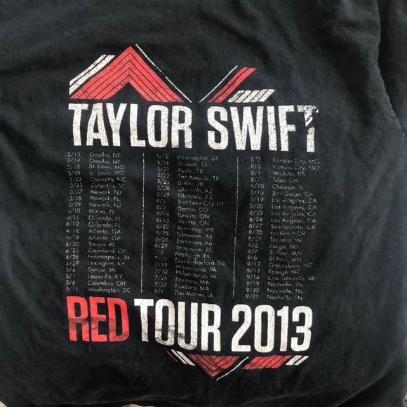 Taylor Swift | Tops | Taylor Swift Red Tour Shirt | Poshmark